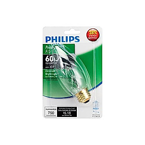 Philips LED 60-Watt Equivalent F15 Halogen Post Light Bulb, 4-Pack, White