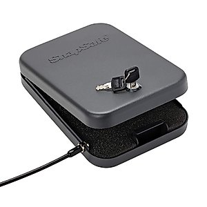 SnapSafe Portable Lock Box for Guns and Valuables – Includes Lock Box, 2 Keys and Patented Security Cable – An Ideal Car Gun Safe – Large, Black, 9.5 x 6.5 x 1.75 Inches