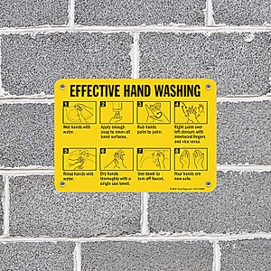 "Effective Hand Washing" Sign by SmartSign | 7" x 10" Plastic