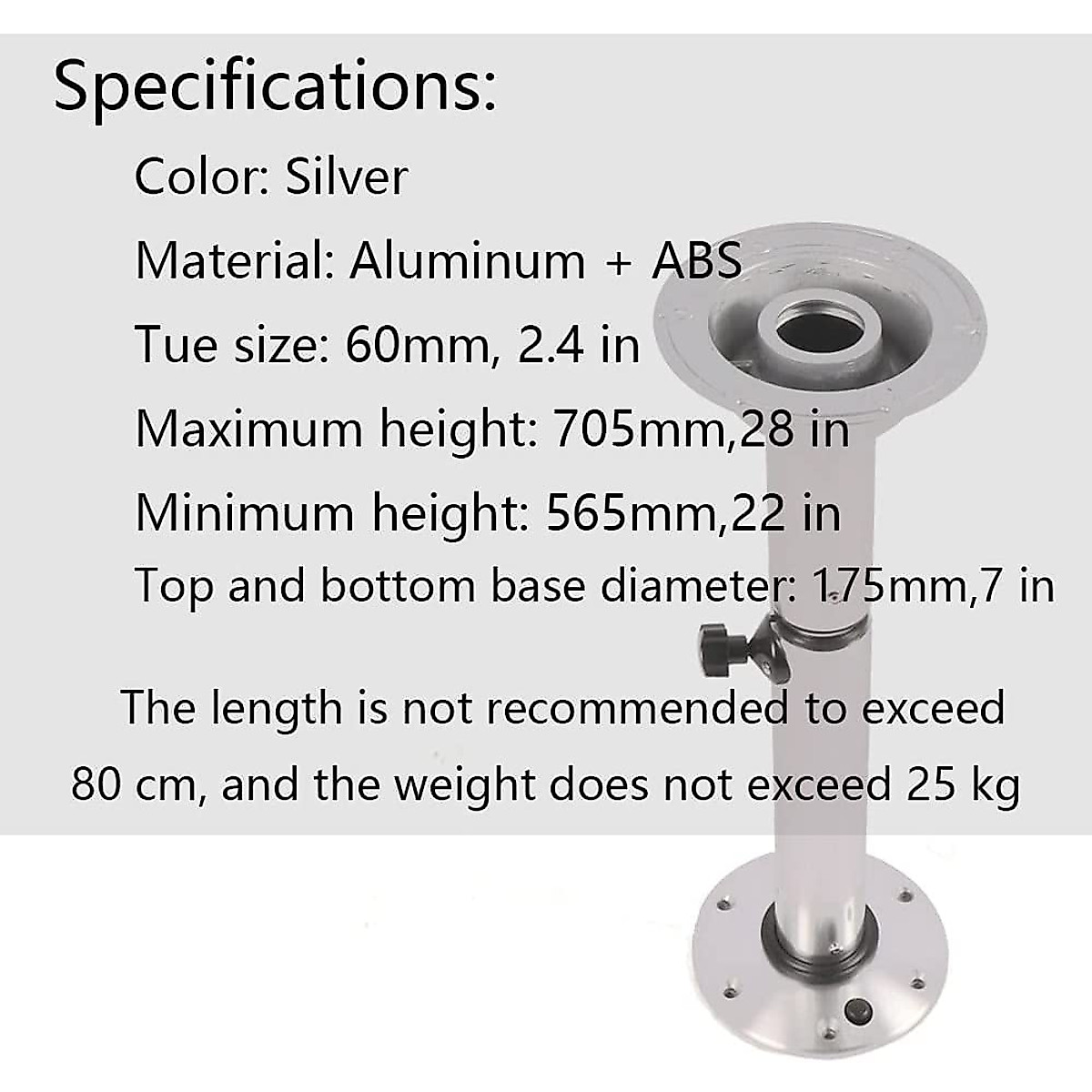 Gdrasuya10 Adjustable Table Pedestal Stand Base for Caravan Motorhome or Boat,Adjustable Telescopic Pedestal 22-28 Inch,Table Pedestal Kit for RV Marine Boat