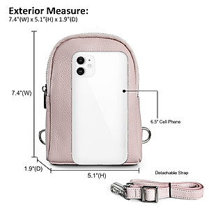 Befen Genuine Leather Small Leather Sling Bags for Women Crossbody,Fanny Packs for Women,Cell Phone Wallet Purse Belt Bag Mini Backpack for Women Adult Walking(Macaron Blush Pink)