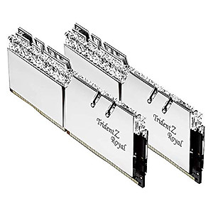 G.SKILL Trident Z Royal Series (Intel XMP) DDR4 RAM 16GB (2x8GB) 3200MT/s CL16-18-18-38 1.35V Desktop Computer Memory UDIMM - Silver (F4-3200C16D-16GTRS)