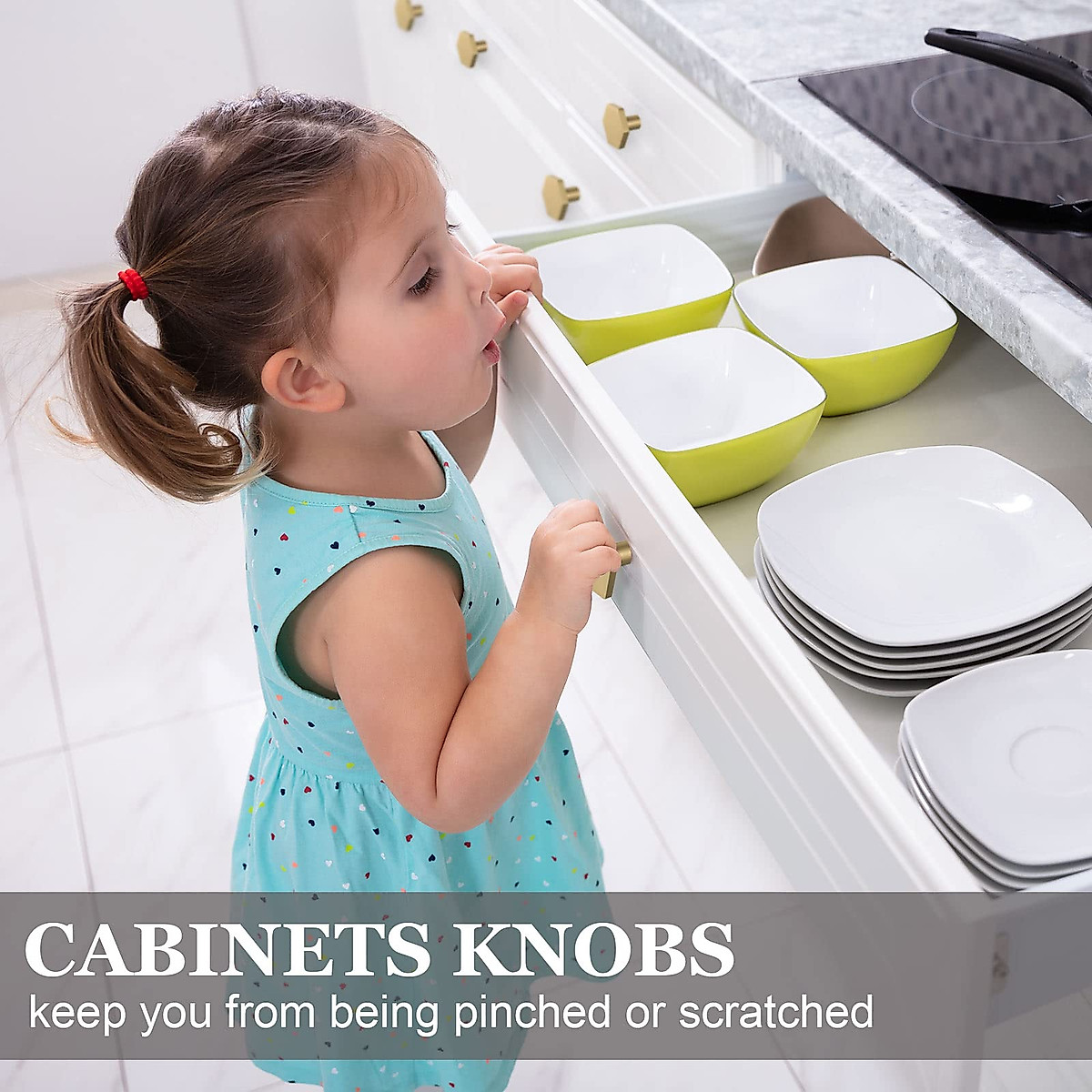 Ferraycle 25Pcs 1'' Solid Knobs Shoe Cabinets Knob and Pulls Cabinet Handles Metal Dresser Handles Modern Decorative Hardware for Cabinets Door Kitchen with Screws (Hexagon)