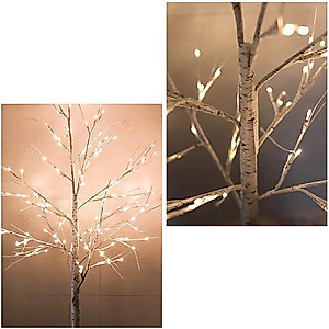 AAMNA White Birch Tree Floor Lamps for Living Room Modern Led Christmas Simulation Tree Standing Lights Living Room Bedside Bedroom Romantic Decoration