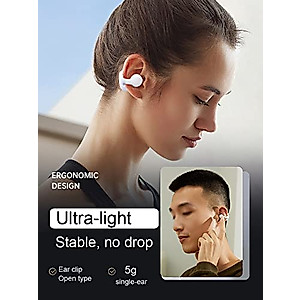 Micool Wireless Ear-Clip Headphones Bone Conduction Bluetooth 5.3, Open Ear Sport Clip on Earring Earbuds, Waterproof and Mini Earphones, HiFi Sound and Long Battery Life