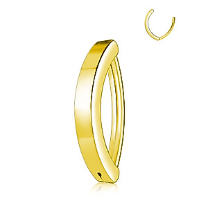 Melighting 14G Belly Clicker Hoop Stainless Steel 316L Belly Button Rings for Women Reverse Curved Belly Rings Clicker Belly Piercing Hoop for Women