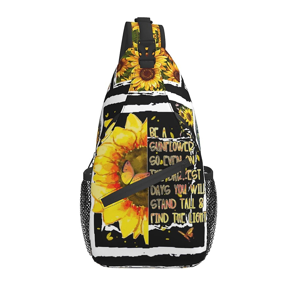 Sunflower Cross chest bag diagonally Flower Sling Bag Unisex Crossbody Backpack Travel Hiking Casual Chest Bags Lightweight Fashion Chest Daypack