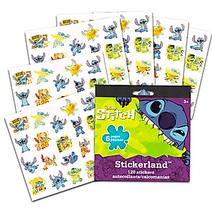 Classic Disney Disney Stitch Party Favor Stickers for Kids - Bundle with Over 200 Lilo and Stitch Stickers for Party Bags Goodie Bags Crafts Plus Toy Story Bookmark (Stitch Party Decorations)
