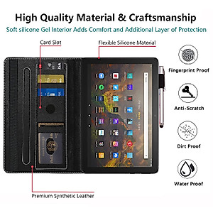 Case for Amazon Kindle Fire HD 8 Tablet 8"(12th/10th Generation, 2022/2020 Release) & HD 8 Plus Tablet，Slim Fit Foldable Standing Cover Case with Auto Sleep/Wake，Leopard Pink