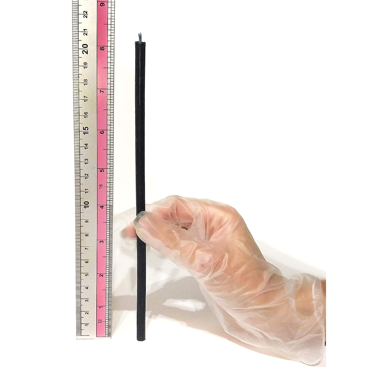 Natural Pure Beeswax Candles Organic Honey Eco Black Color Candles in Gift Box (Natural Cotton Wicks, Dripless, Smokeless, Not Taper Candles) (Black 8 Inches (20 cm) 30pcs)