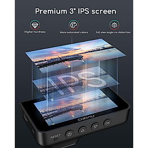 Dual Dash Cam Front Rear - COOAU 2.5K Car Camera 3” IPS Screen with WiFi APP - Dashboard Cam GPS WDR G-Sensor | 24H Parking Mode Night Vision | Loop Recording