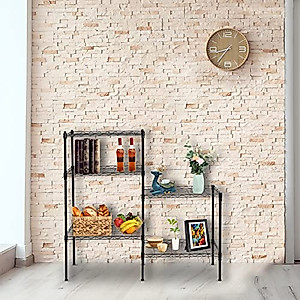 Karl home 5-Tier Wire Unit Shelves, Adjustable Height Metal Storage Shelves for Kitchen/Bathroom/Garage Closet Organization, Stainless & Sturdy Frame,440lbs Capacity, 21”L x 11”W x 59”H.