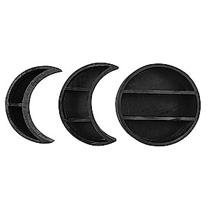 Moon Wall Shelf,Wooden Photos Floating Shelves Hanging Storage Display Shelf, Essential Oil Storage Shelf Display Rack,for Nursery, Bedroom, Living Room, Etc