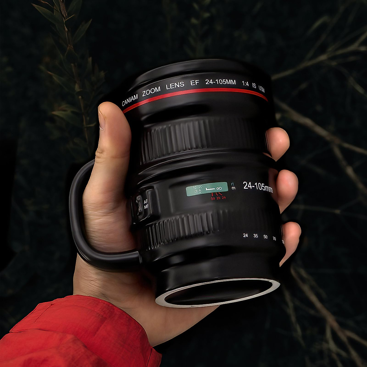 Cabtnca Camera Lens Coffee Mug, Camera Lens Mug, Photographer Gifts, Cool Gifts for Photographers, Ceramic Camera Mug, Photography Gifts Christmas, Camera Lens Cup with Lid and Handle, 16Oz