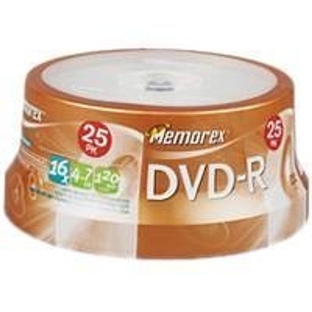 Memorex, Dvd R, 25 Pk, Write Once Disc, 16x, 4.7gb, 2000 Photos, 120 Min in SP Mode