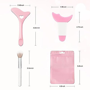 Idefair Eyeliner Stencils 2Pcs Reusable Silicone Eyeliner Eyeshadow Tool Applicators Guide Quick Eyeliner Stencils for Eyes Wing Multifunctional Mascara Shield Eye Makeup Lipstick Tool Brushes(Pink)