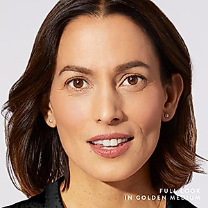 Blush-n-Glow Kit (3 PC): LAURA GELLER NEW YORK Baked Balance-N-Glow Illuminating CC Powder Foundation Golden Medium, Retractable Kabuki Brush, Baked Blush-N-Brighten Pink Grapefruit