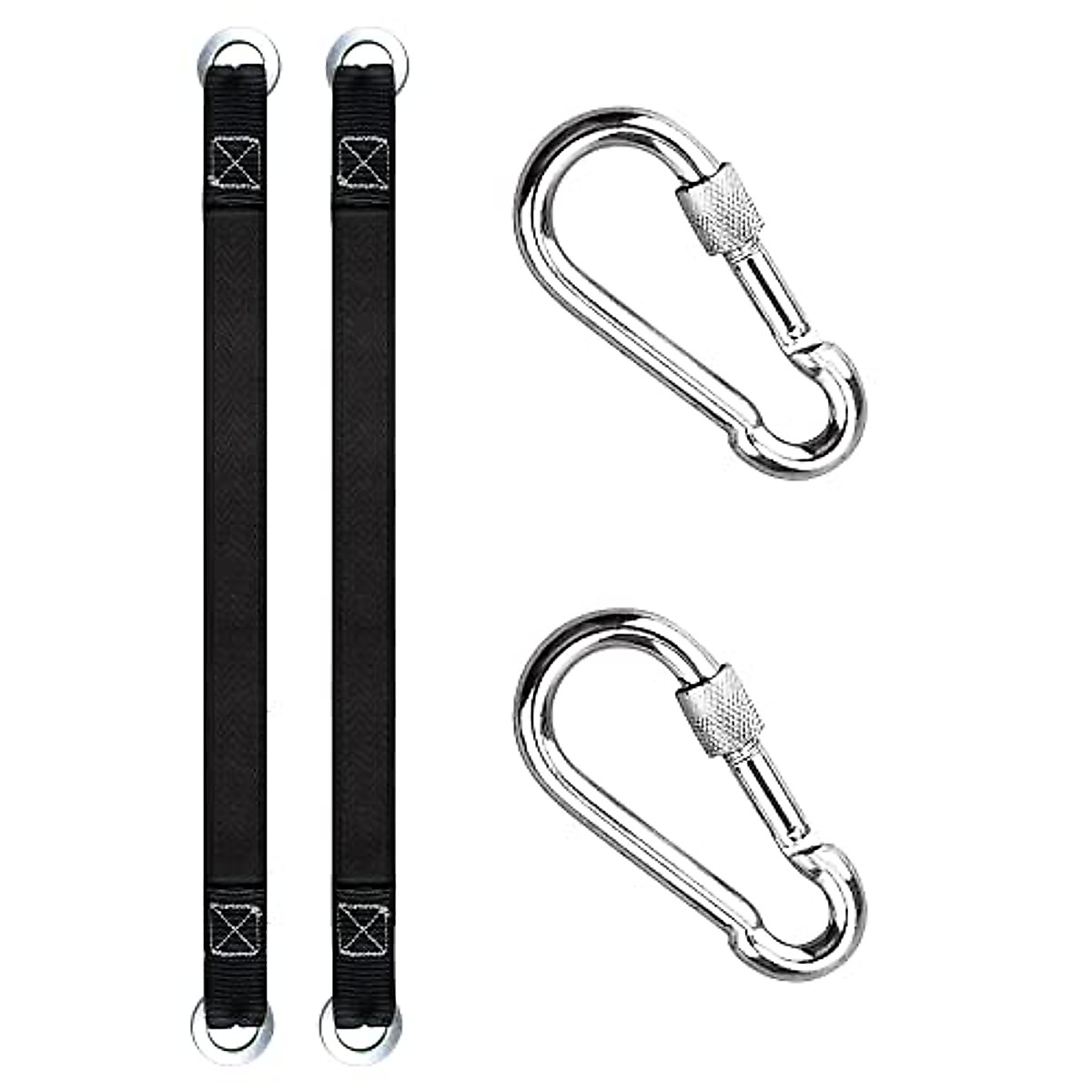 JMKIN Swing Tree Straps,Tree Swing Straps Hanging KKT,2pcs 19.68INCH Tree Straps with/ Safety Lock Snap Carabiner Hooks 2200lbs for Swing Hammocks Seat Pulley System Gym Equipment