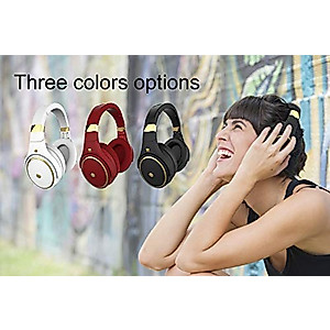 VOZA V700D Electrostatic, Dual Driver Hi Res, Deep bass Over-Ear HiFi Headphone with Microphone, Red Color