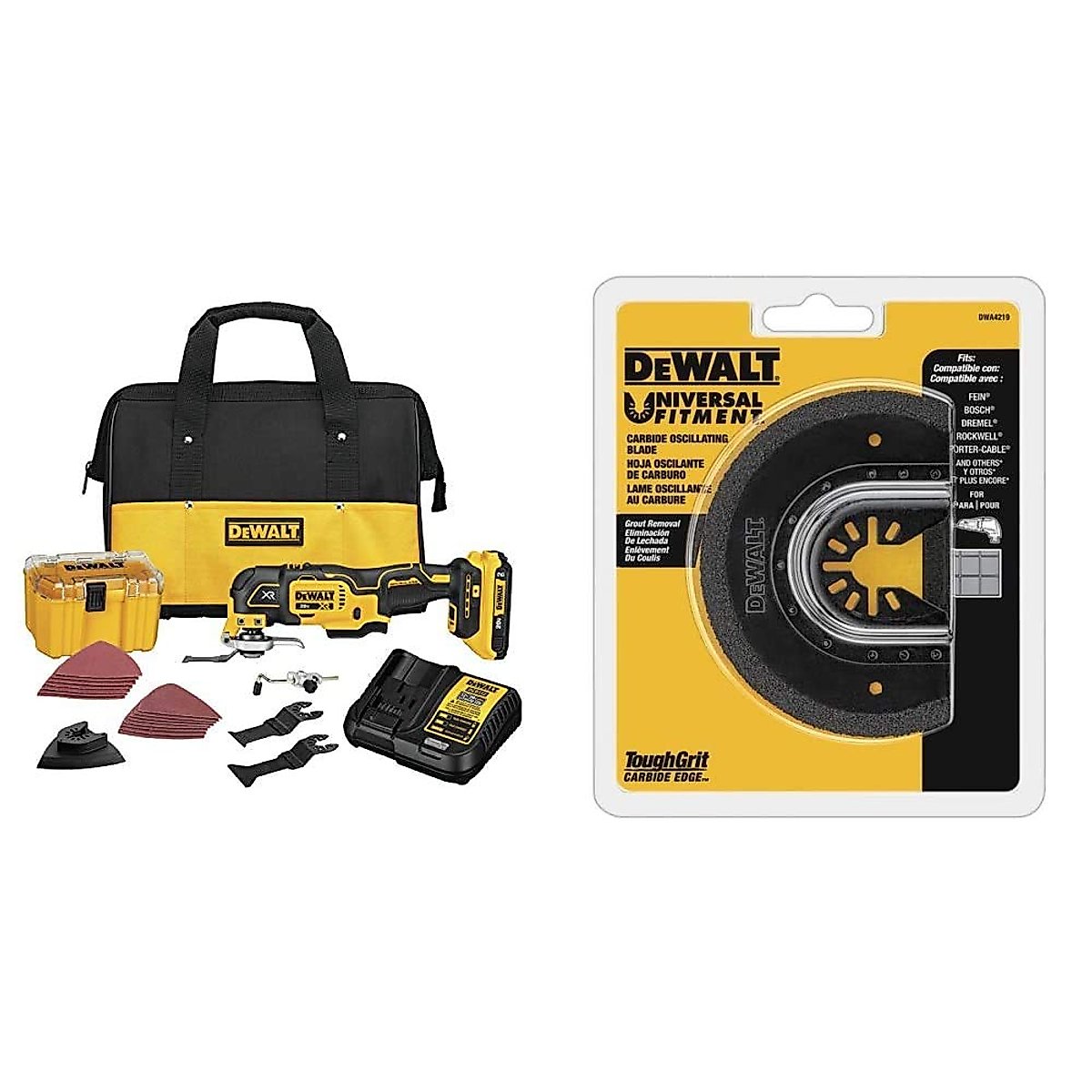 DEWALT 20V MAX XR Oscillating Multi-Tool Kit with Grout Removal Blade (DCS356D1)