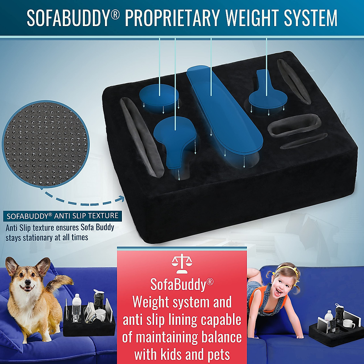 Sofa Buddy - Convenient Couch cup holder, couch caddy, sofa cup holder. The perfect couch accessory