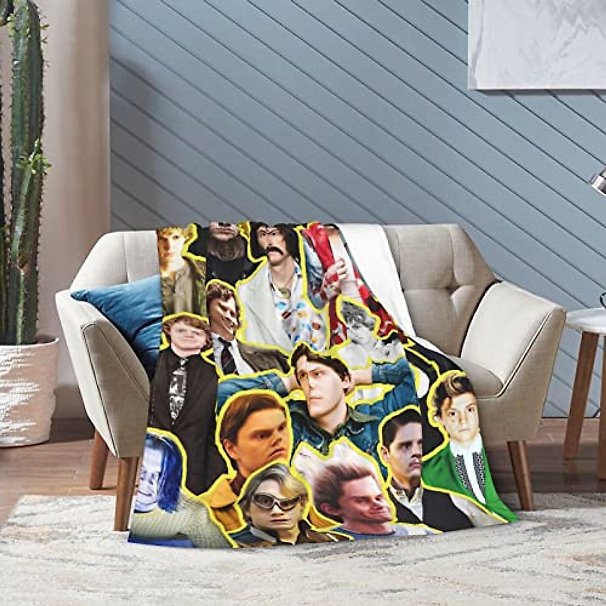Blanket Evan Peters Soft and Comfortable Warm Fleece Blanket for Sofa, Office Bed car Camp Couch Cozy Plush Throw Blankets Beach Blankets