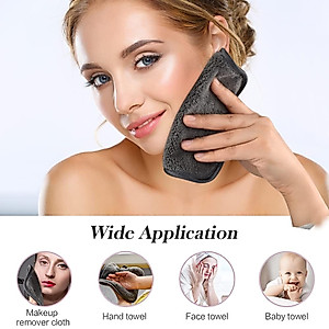 SINLAND Makeup Remover Cloth,Reusable Microfiber Makeup Remover Pads,Washable Facial Cleansing Cloths,Soft Microfiber Face Washcloths for All Skin Types,Face Towels with Mesh Bag, 6x6 Inch 12Pack Grey