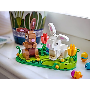 LEGO Easter Rabbits Display 40523 Building Toy Set, Includes Colorful Easter Eggs and Tulips, Easter Decorations