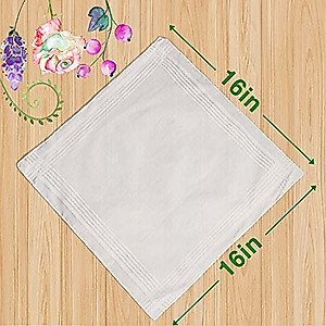 Scotamalone Men's Handkerchiefs 100% Soft Cotton White Hankie Hankerchieves