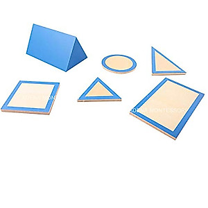 Adena Montessori Geometric Solids with Stand, Bases, and Box Materials Sensorial Educational Tools Preschool Equipment Early Learning Toy