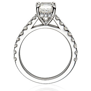 Sizeron Moissanite Engagement Rings 1.5 Ct Radiant Cut D Color VVS 18K White Gold Plated Sterling Silver For Women Size 6