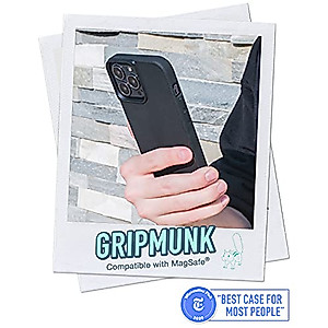 Smartish iPhone 13 Pro Slim Case - Gripmunk Compatible with MagSafe [Lightweight + Protective] Thin Grip Cover with Microfiber Lining - Black Tie Affair