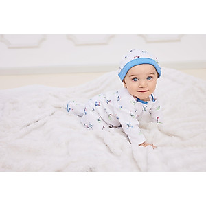 Little Me Baby Boy Clothes 2-Piece Baby Sleeper and Cap Set 100% Cotton Footies with Full 2-way Zipper and Scratch Free Tags Baby Essentials - 3 months, Golf Cart