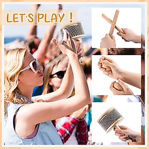 5 Pcs Cabasa Music Instrument for Baby Shower Gifts Wooden Hand Percussion Instrument Set with Stainless Steel Breads Latin Percussion Instrument Classical Wood Claves Rhythm Sticks Egg Shakers