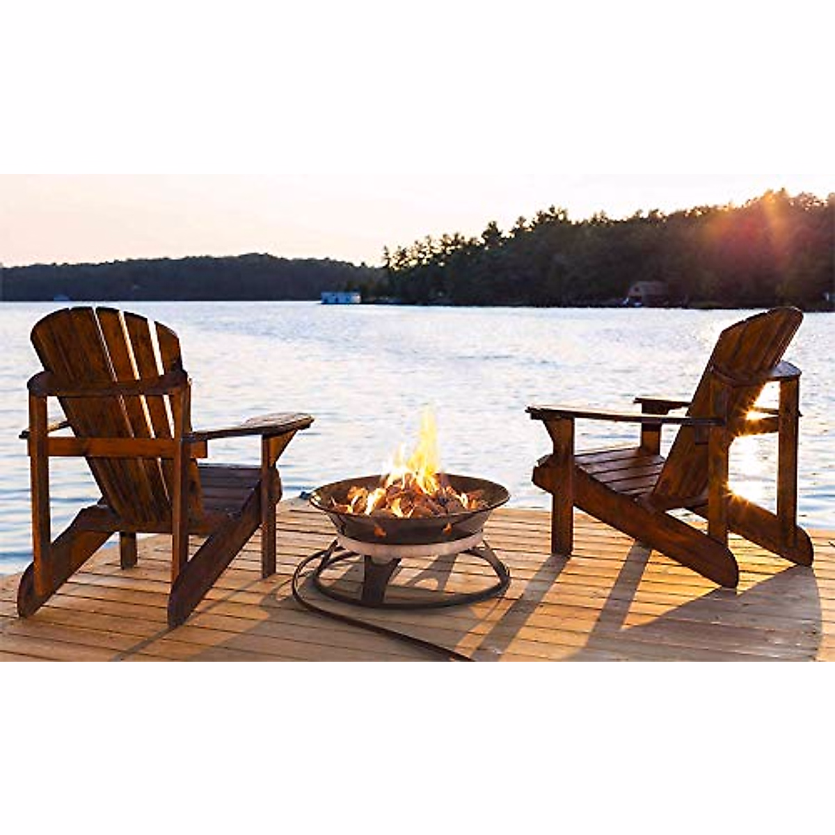 Outland Living Portable Propane Fire Pit, 21-inch, 58,000 BTU with Fire Pit Cover & Carry Kit, Smokeless Gas Firebowl | Perfect for Camping, Patio, Backyard, Tailgating, Deck, RV| Black 863 Cypress