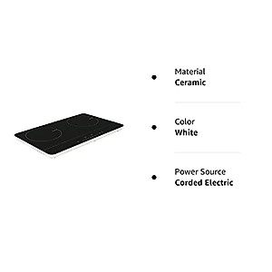 K&H 2 Burner Double Dual 24 Inch Induction ULTRA SLIM Electric Stove Top Ceramic Cooktop White 120V 1800W IN-DD18-120S