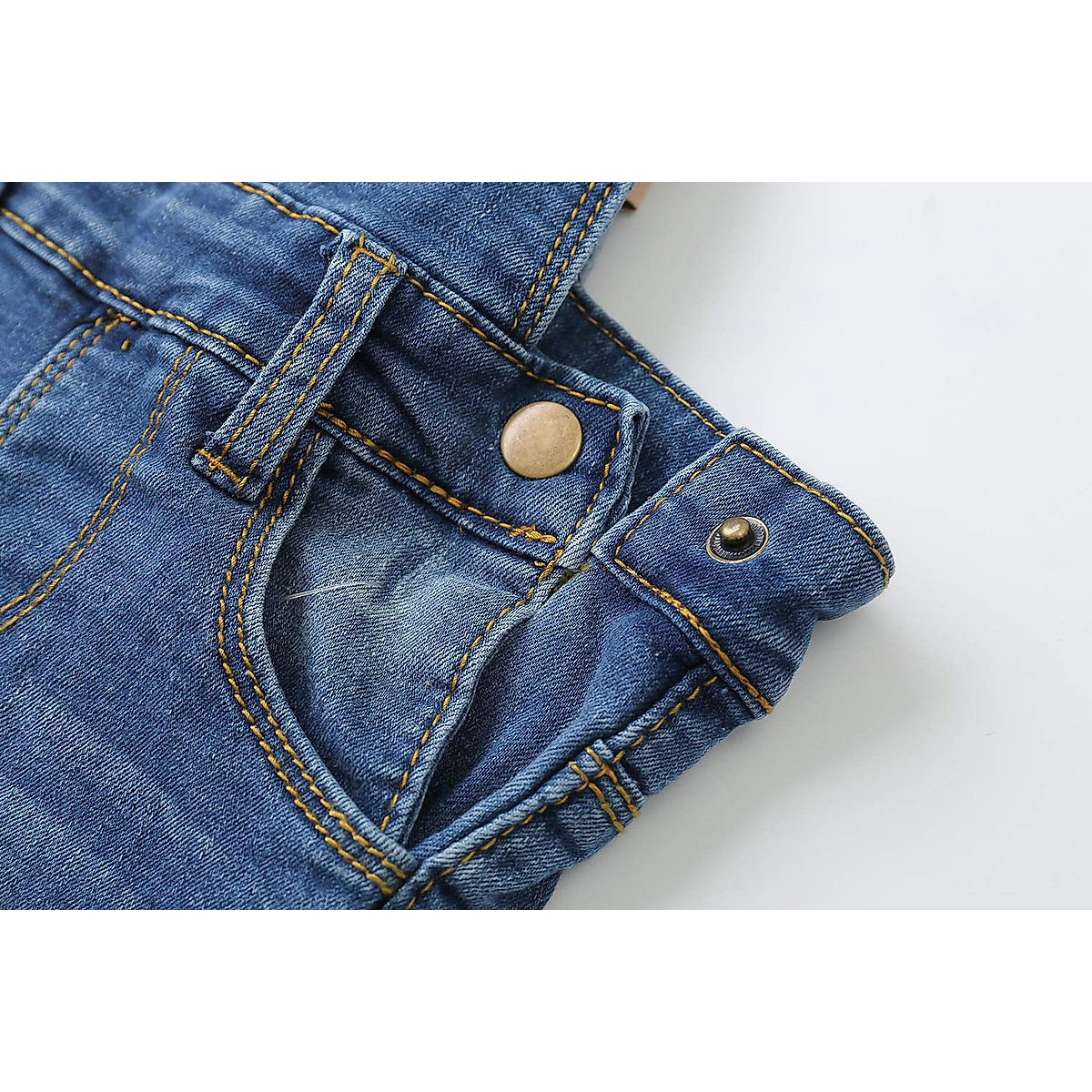 KIDSCOOL SPACE Baby Boy Girl Jean Overalls,Toddler Slim Cute Denim Dungaree,Blue,12-18 Months