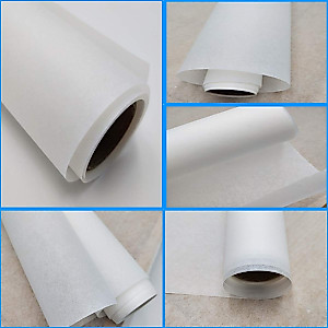 Nonstick Parchment Paper Roll for Baking, Reusable Food Grade Waterproof&Oilproof Wax Paper, 12" x 66' Heavy Duty Roasting Pan Liner for Oven Air Fryer Kitchen Barbecue[White]