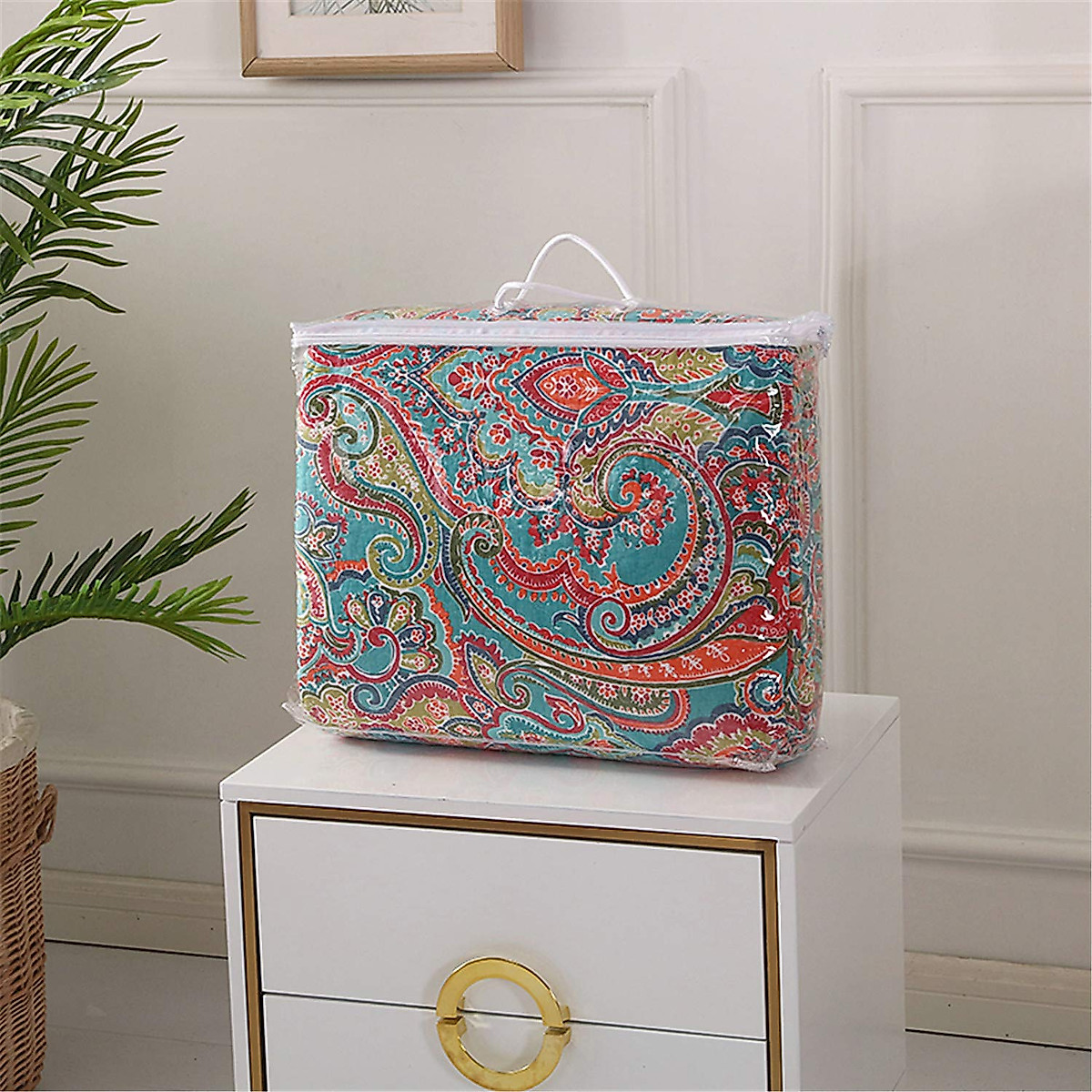 Newrara Jacquard Style Cotton 3 Pcs Patchwork Bedspread Boho Quilt Sets Queen Size（Red）