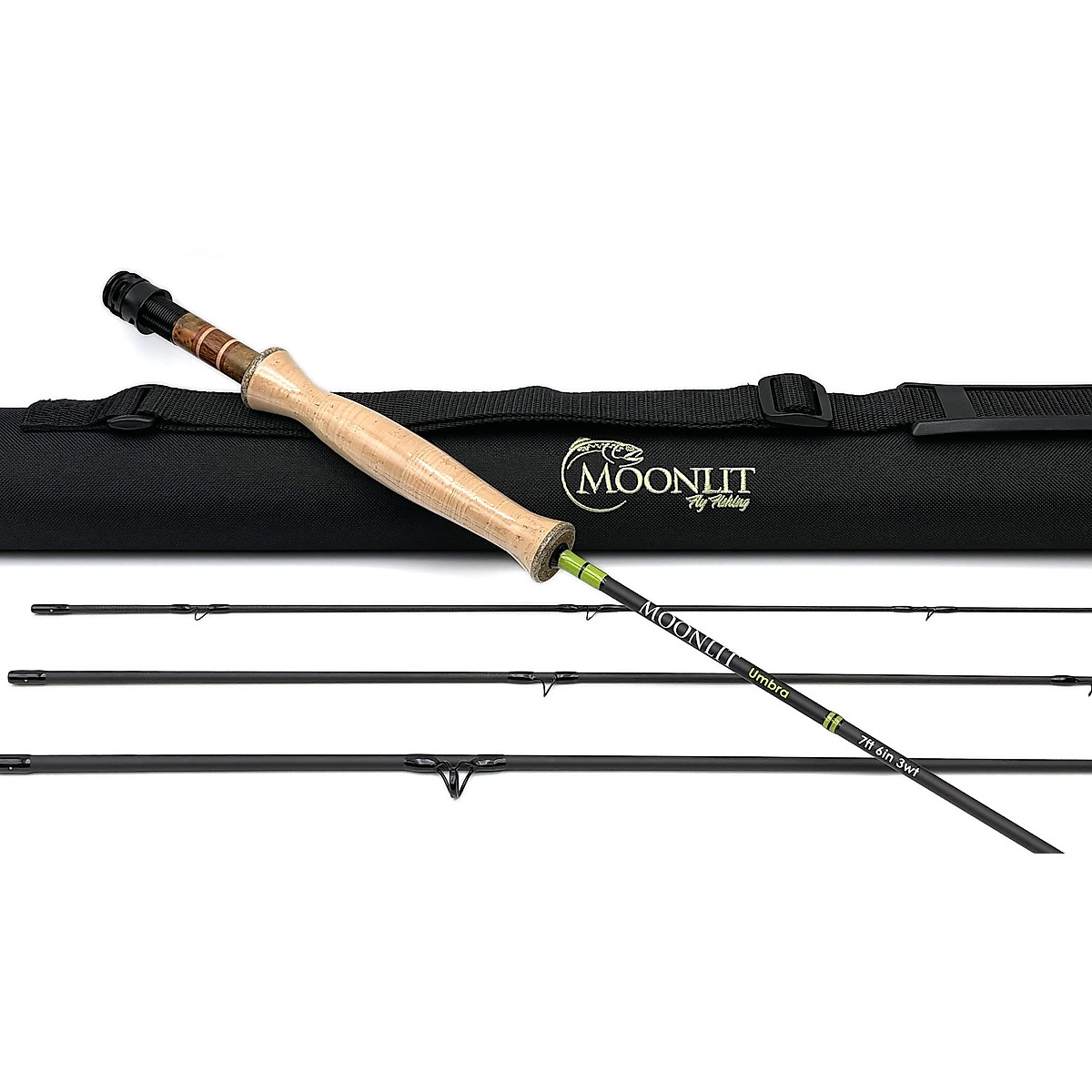 Moonlit Fly Fishing Umbra Fly Rod with Case & Sock, 3wt - 7ft 6in