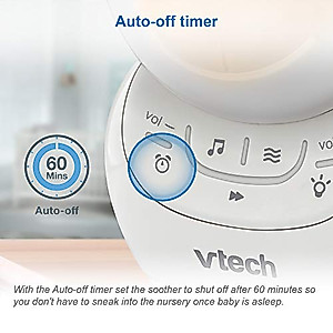 VTech BC8211 Myla The Monkey Baby Sleep Soother with a White Noise Sound Machine Featuring 5 Soft Ambient Sounds, 5 Calming Melodies & Soft-Glow Night Light, 1 Count (Pack of 1)