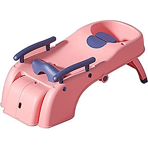Adjustable Kids Hair Washing Chair, 220lbs Stong Load Capacity Shampoo Chair for Home to Prevent Wet Clothes, Toddler Hair Rinser Salon Seat for Girls Boys Adults (Pink)