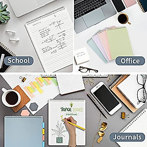 SUNEE Sizes & Paper Styles Will Vary - 4 Pack Top Bound Spiral Notebook - Waterproof PP Cover, 80 Double-Sided Sheets