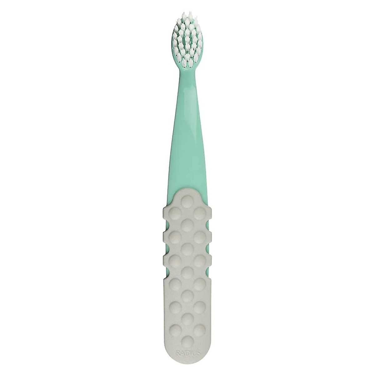 RADIUS Totz Plus Brush Kids Toothbrush Silky Soft BPA Free ADA Accepted Designed for Delicate Teeth & Gums for Children 3 Years & Up - MintCoolGrey - Pack of 1
