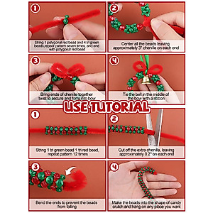 Lanstics 60 Sets Christmas Craft Beaded Ornament Kit Including 18PCS Wreath/18PCS Candy Cane/12PCS Snowmen/12PCS Christmas Tree for Xmas Craft Tree Decorations Adults Holiday Party (Assembly Needed)