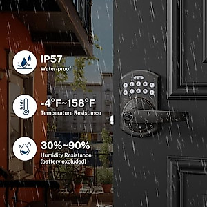 Signstek Keypad Entry Lever Door Lock with LED Backlit Keypad Password/Key Accessibles, Oil Rubbed Bronze
