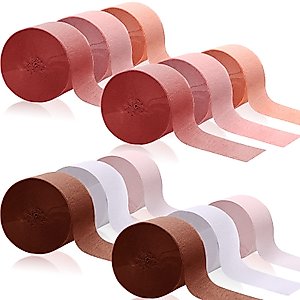 12 Rolls Crepe Paper Streamers Neon, Mint Green Pink Paper Streamers Backdrop Hanging Decoration for Wedding, Birthday, Neon Party, Fiesta Party, Prom Dance, Party Photography (Bright Colors)