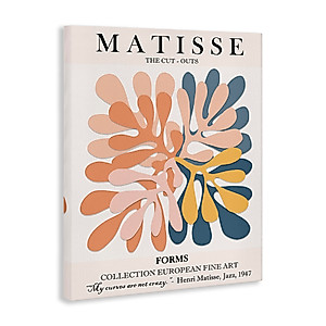 Stupell Industries Classical Matisse Painting Cut Out Forms Traditional Abstract, Designed by ROS Ruseva Canvas Wall Art, 24x30, Orange