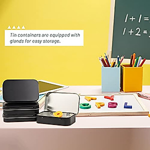 Fansunta 8 Pack Metal Rectangular Empty Hinged Tins Box 3.75 by 2.45 by 0.7 Inch Durable Small Empty Storage Tins with Lids for Storage Drawing Pin Jewelry Crafts