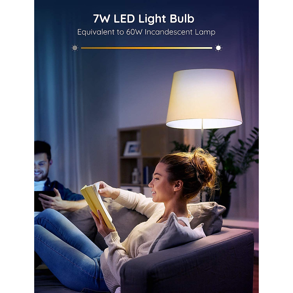 Govee Smart LED Bulbs, Bluetooth Light Bulbs, RGBWW Color Changing Light Bulbs with App Control, A19, E26, Music Sync and 8 Scene Mode for Living Room Bedroom Party, 2 Pack(Not Support WiFi/Alexa)